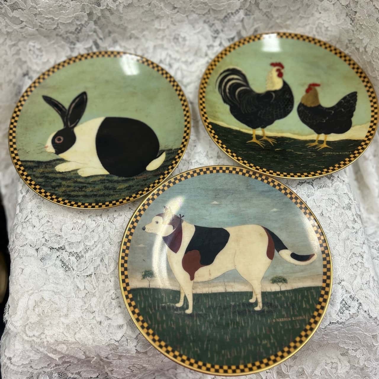 Warren Kimble Lenox Barnyard Animals COMPLETE Set of 8(s)