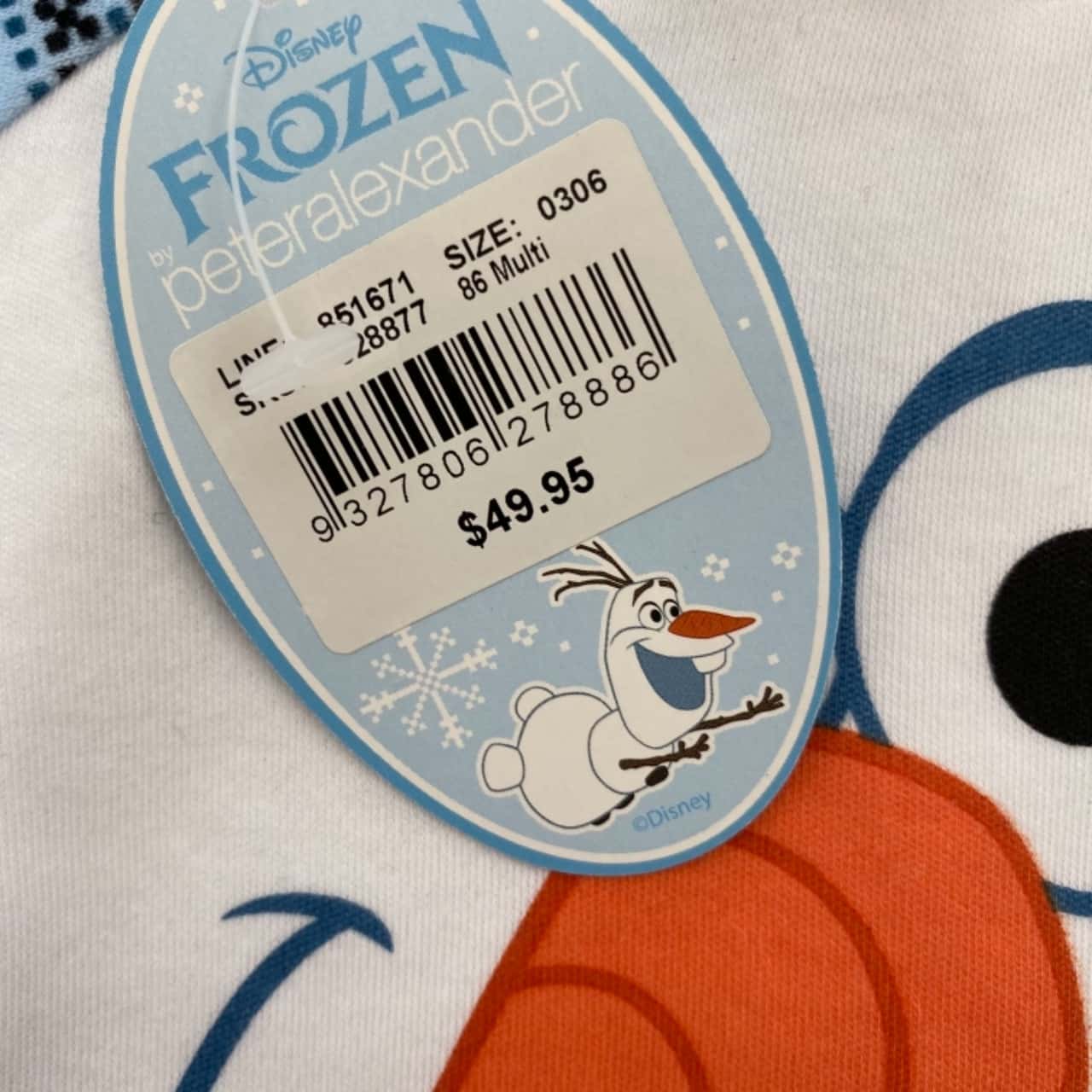 Peter Alexander Baby Frozen Olaf Sleep set Size 000 (s)
