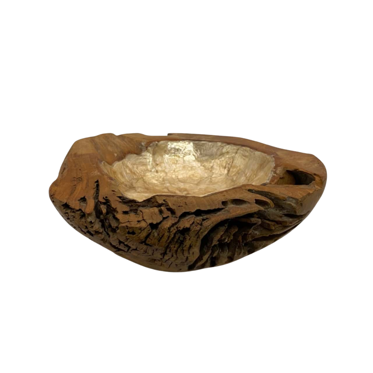 Root Wood Bowl with Shell Inlay(s)