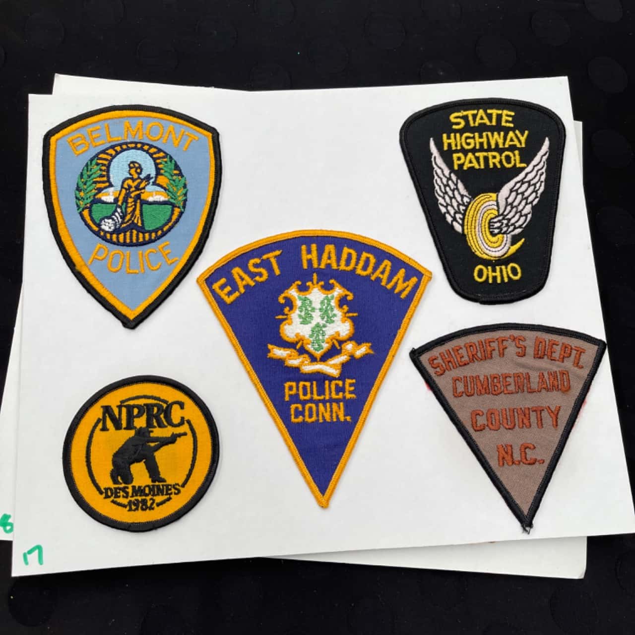 Set of Fabric American Police Badges (17)(s)