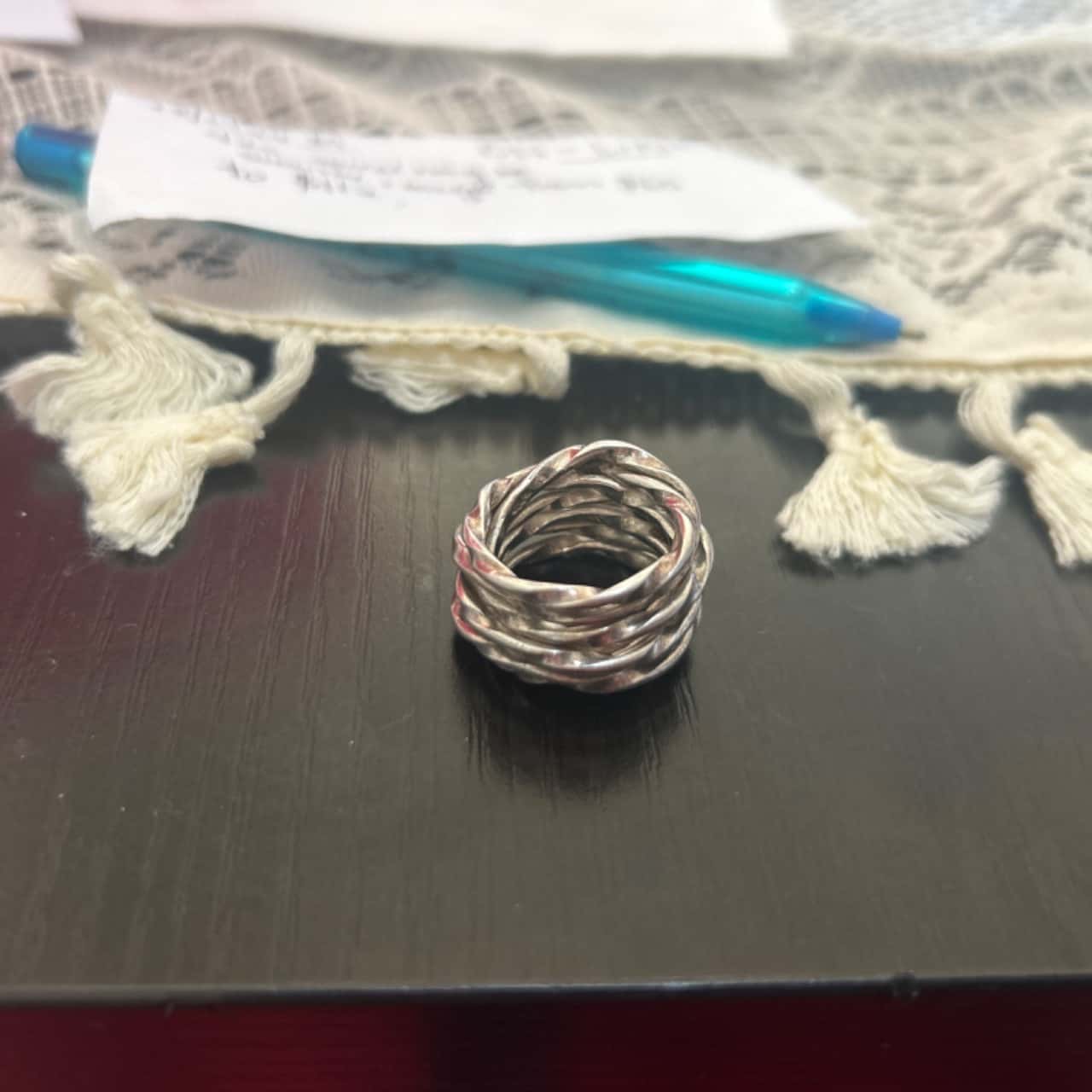 Womens sliver (925)spiral ring (b7)(s)