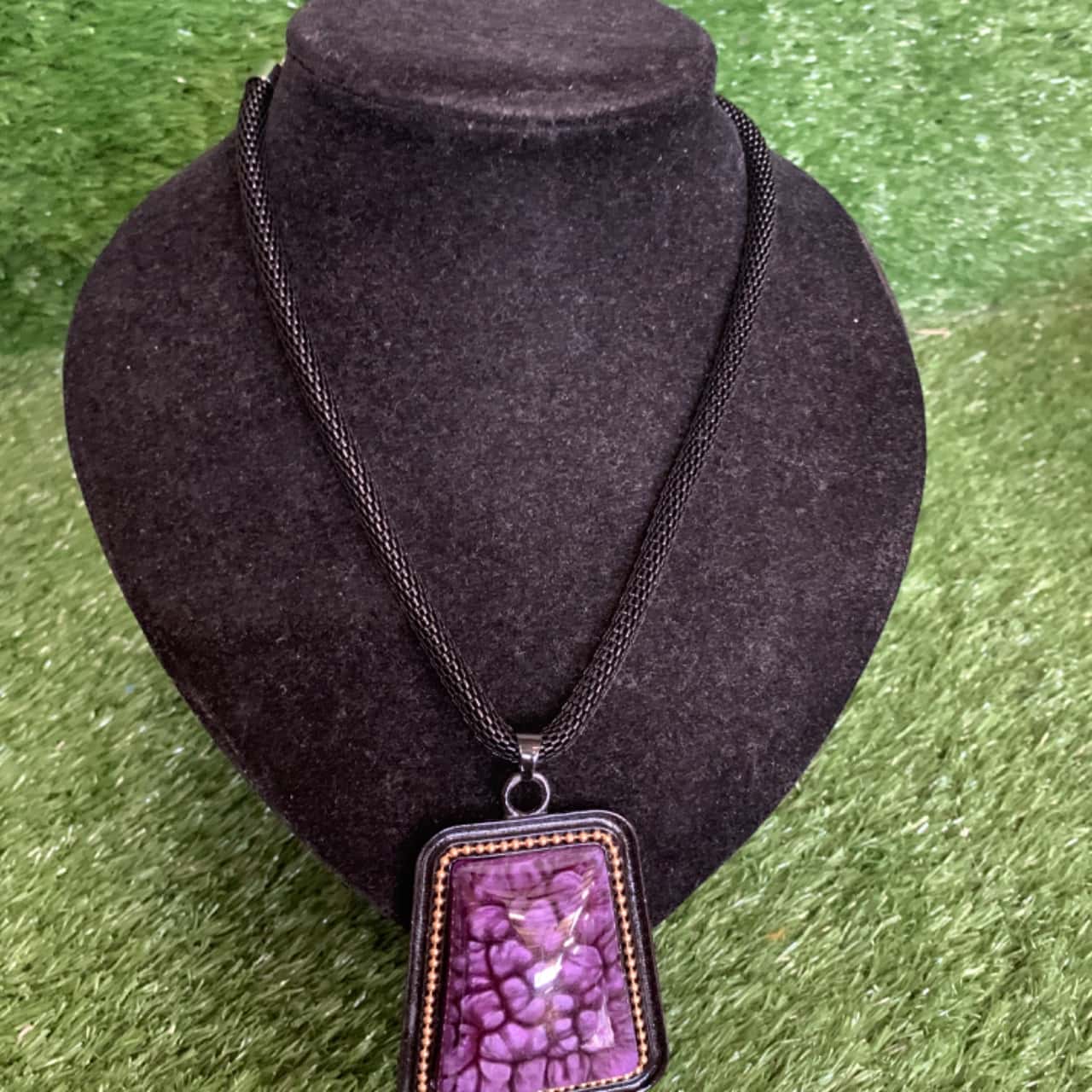 Violet Oblong Pendant Necklace (s)