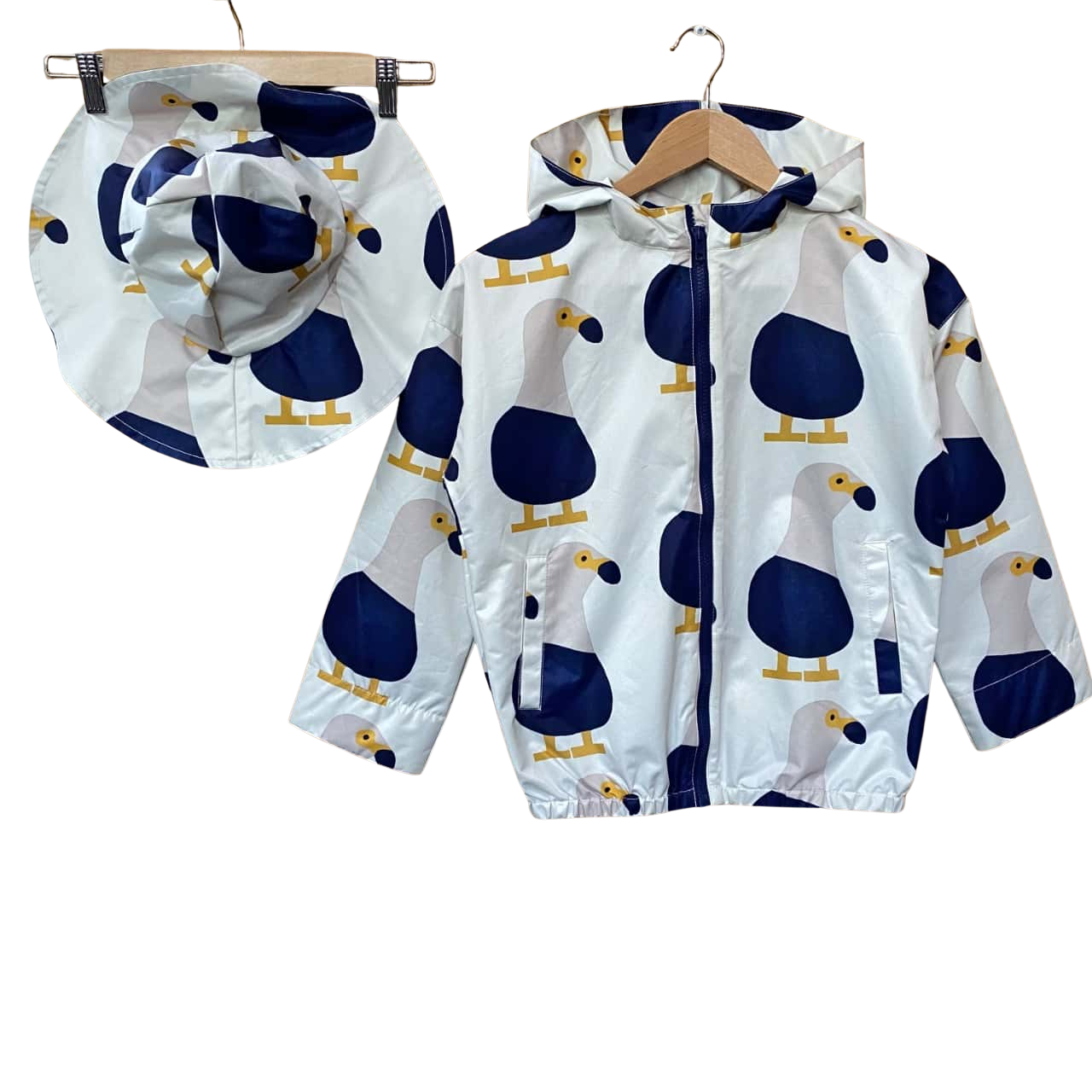 Gorman/Arts Project Australia Kids Seagull Pattern Rain Jacket & Hat ...