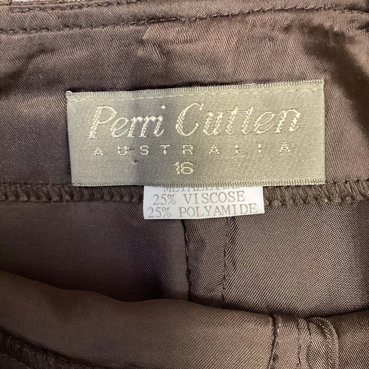 Perri Cutten Womens Brown Midi Skirt