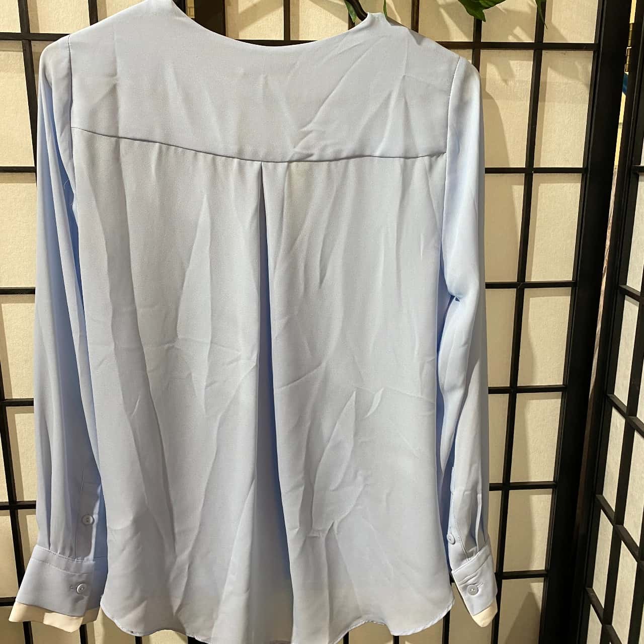 Portmans Womens Long Sleeve Crossover Front Blue Blouse