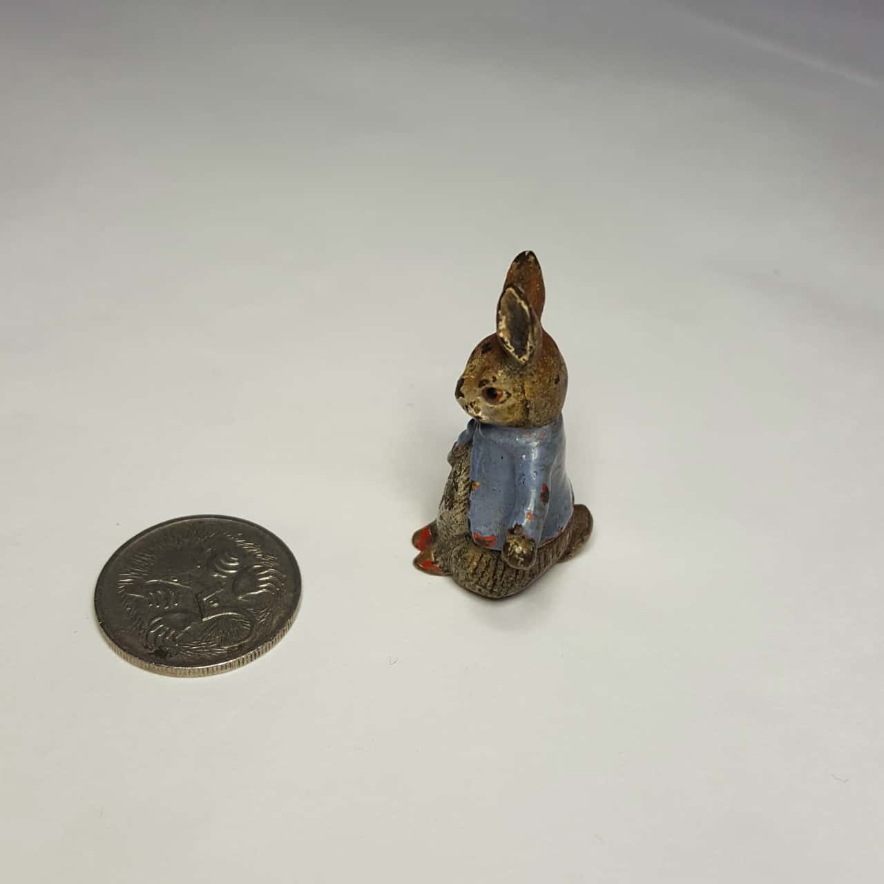 Miniature Peter Rabbit Cold Painted Bronze Circa:1933(s)