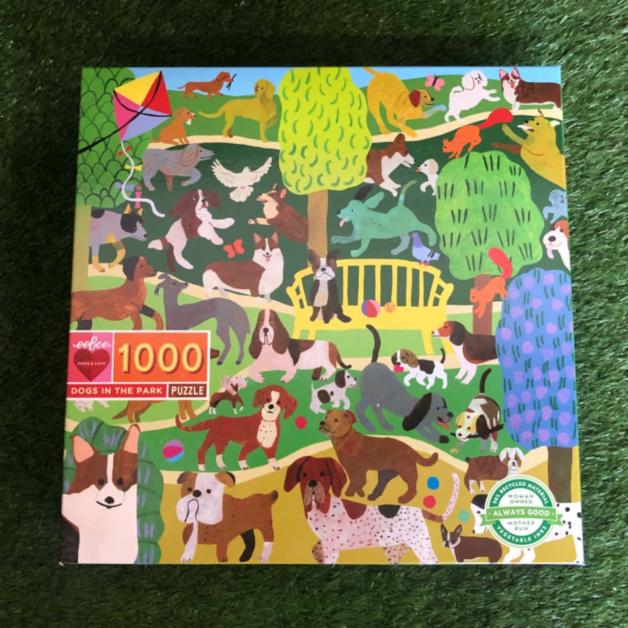 Eeboo’s Love Dogs in Park 1000 Piece Jigsaw Puzzle (New)(s)