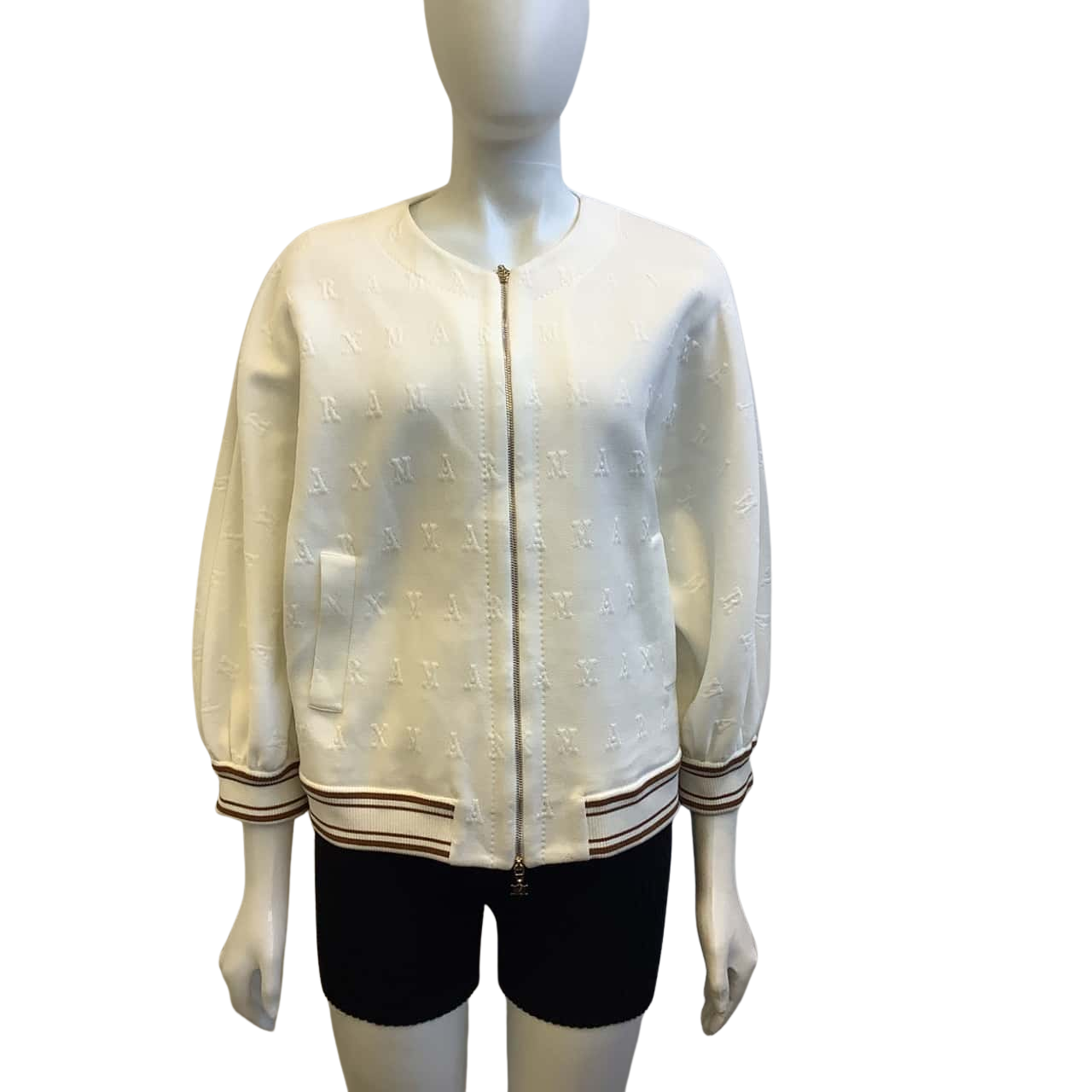 Max Mara Womens Label Size 40, AUS 12 Oversized Cartone Logo Bomber ...