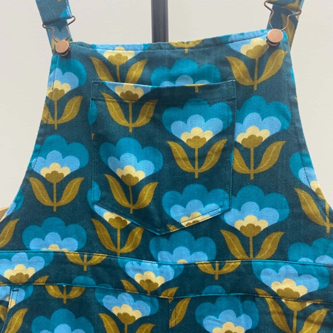 Princess Highway - Turquoise Floral Overalls (s)