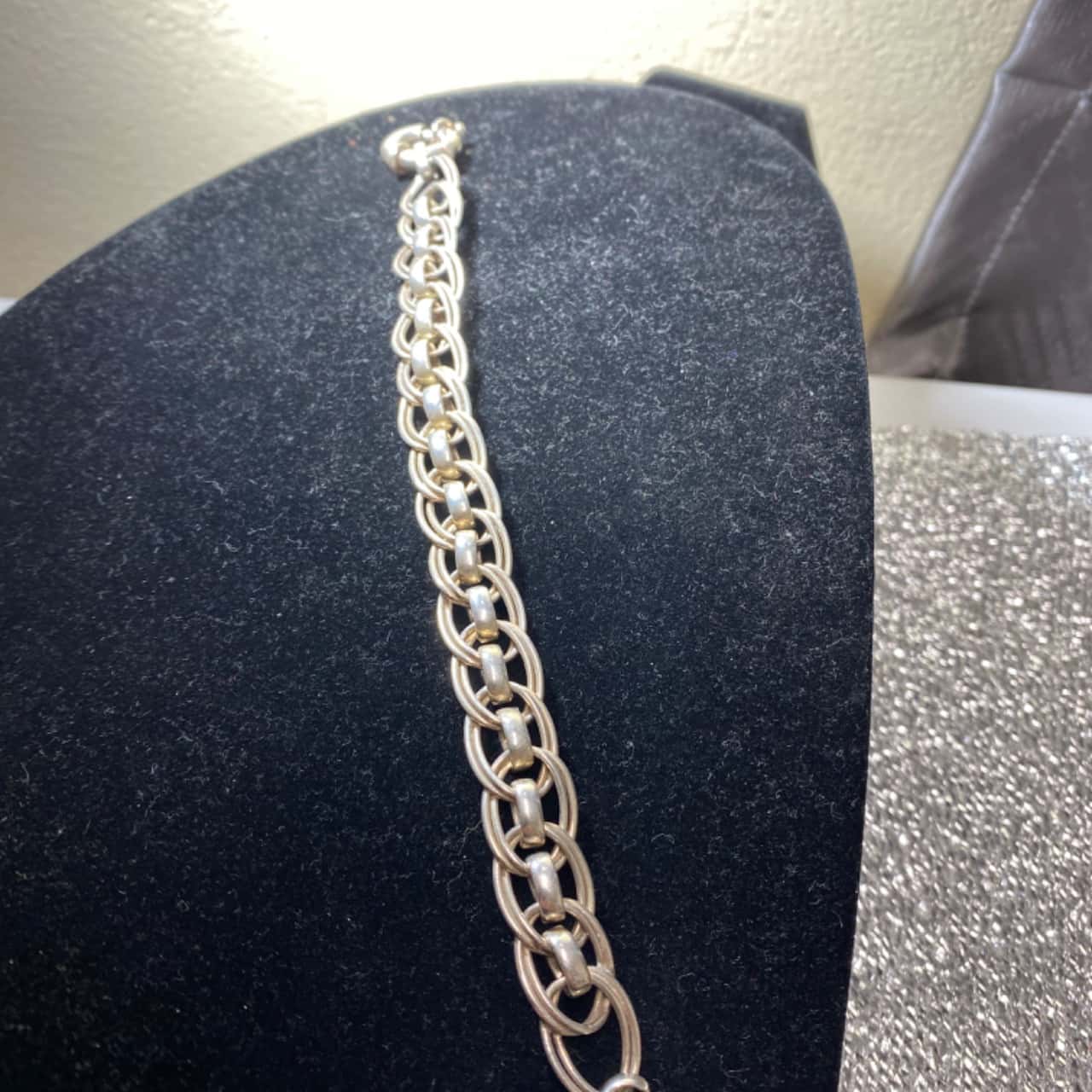 Italian Stamped Silver Interlocking Chain Bracelet (s)