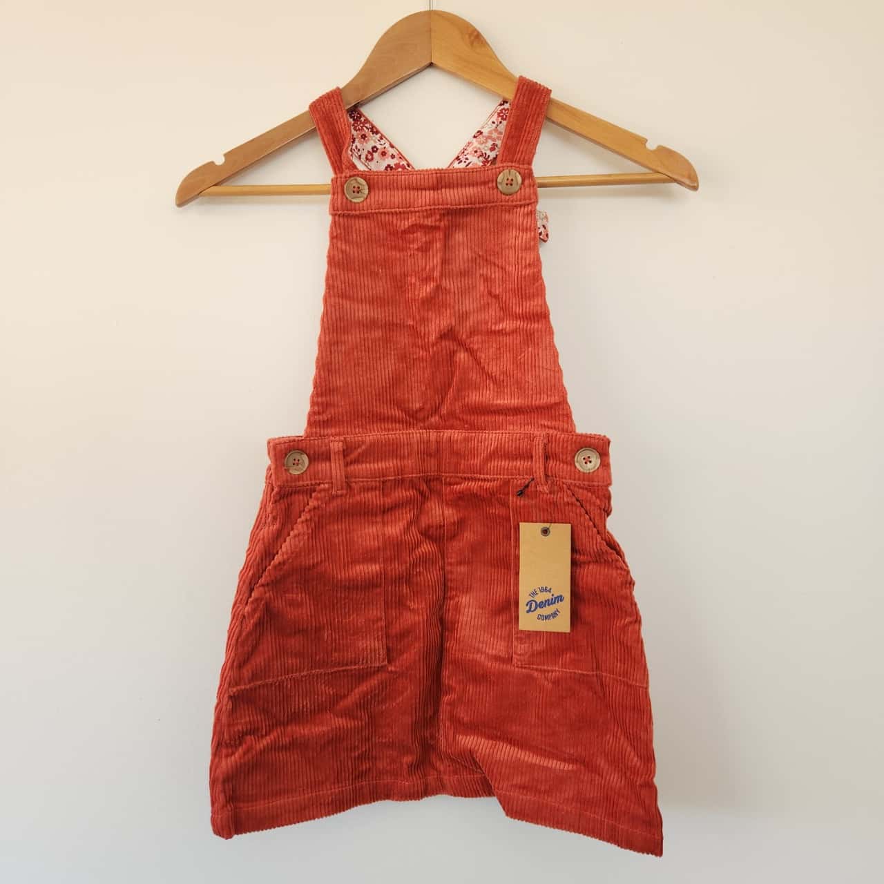 The 1964 denim company Corduroy Ribbed Rust Overalls Girls Size 7