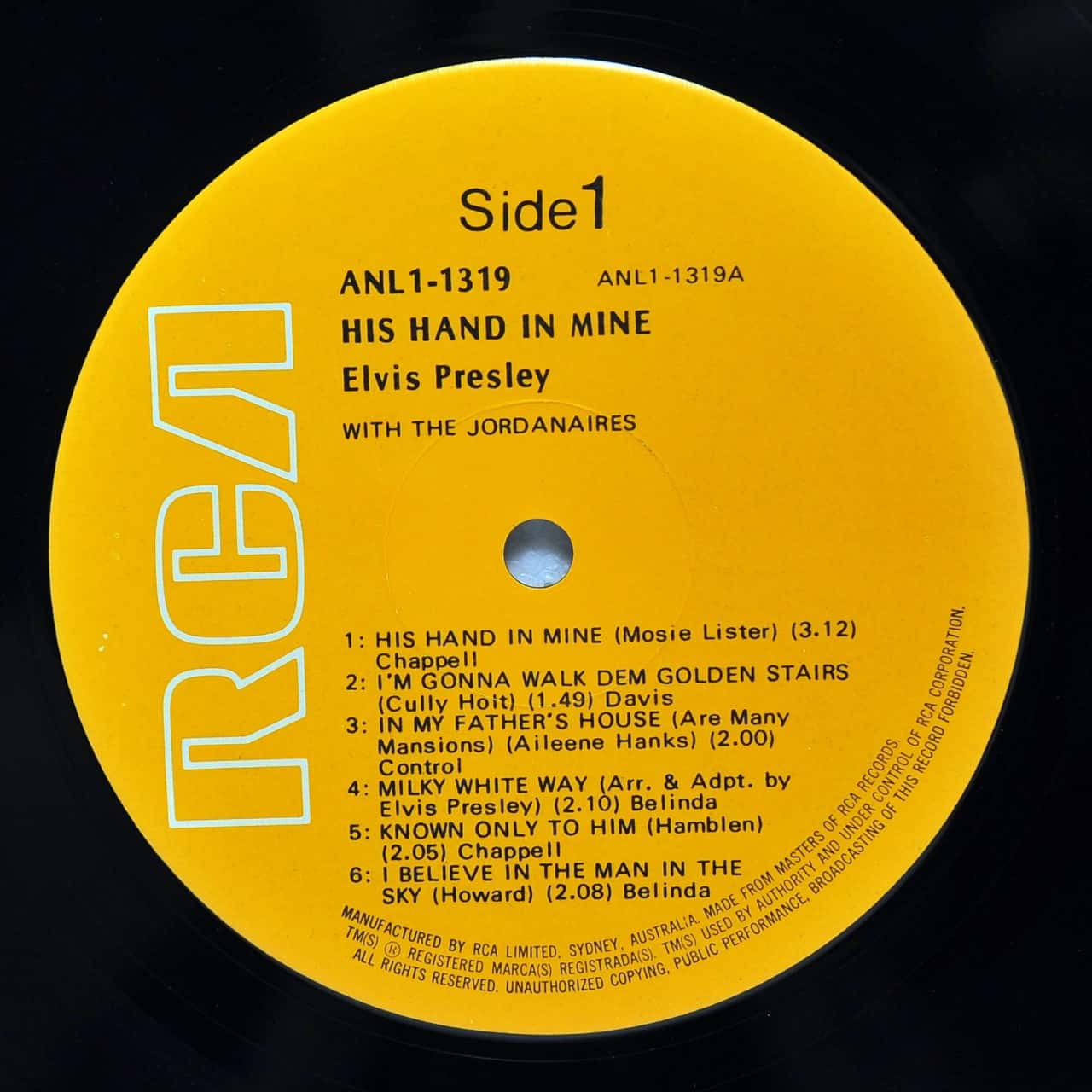 12" Vinyl Record - Elvis Presley - His Hand In Mine - Released 1976(s)