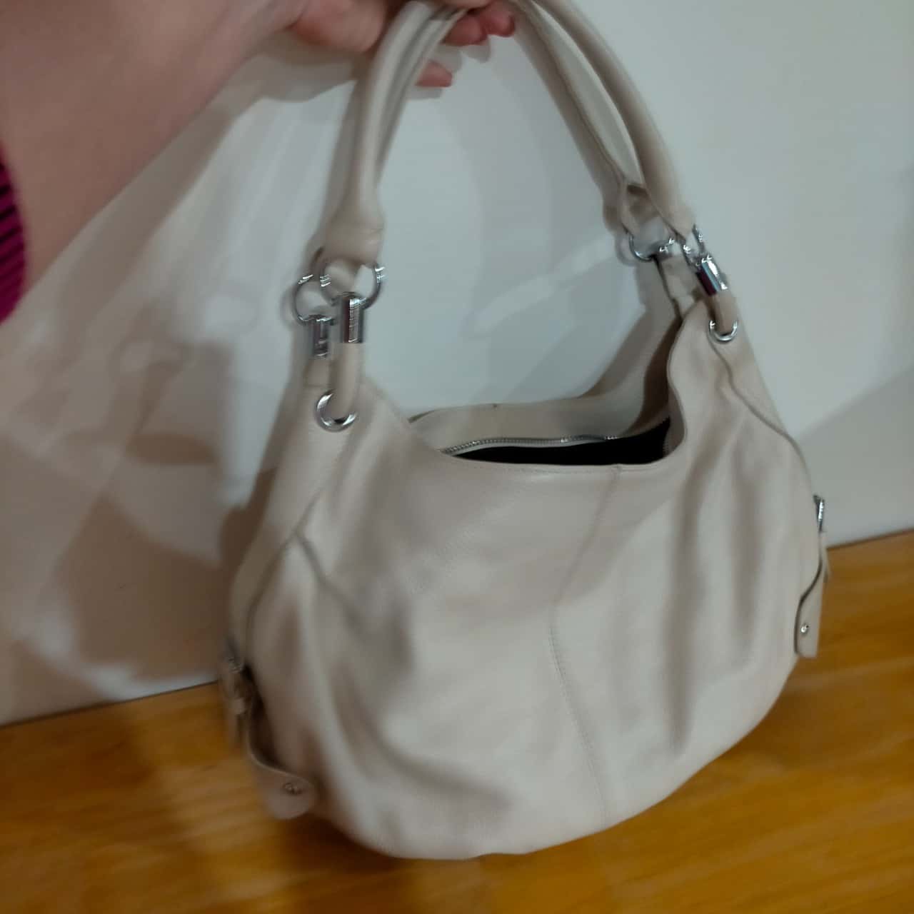 David Lawrence Large Cream Leather Handbag VGUC(s) - Used Very Good ...