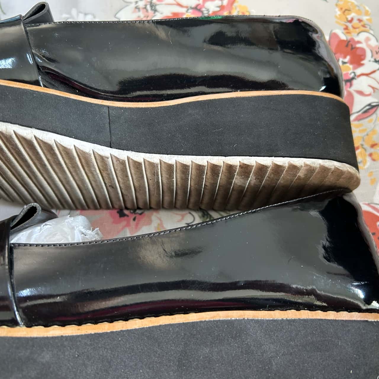 Women’s Cecconello Black Platform Boat Shoes Size 41 EU (B23)