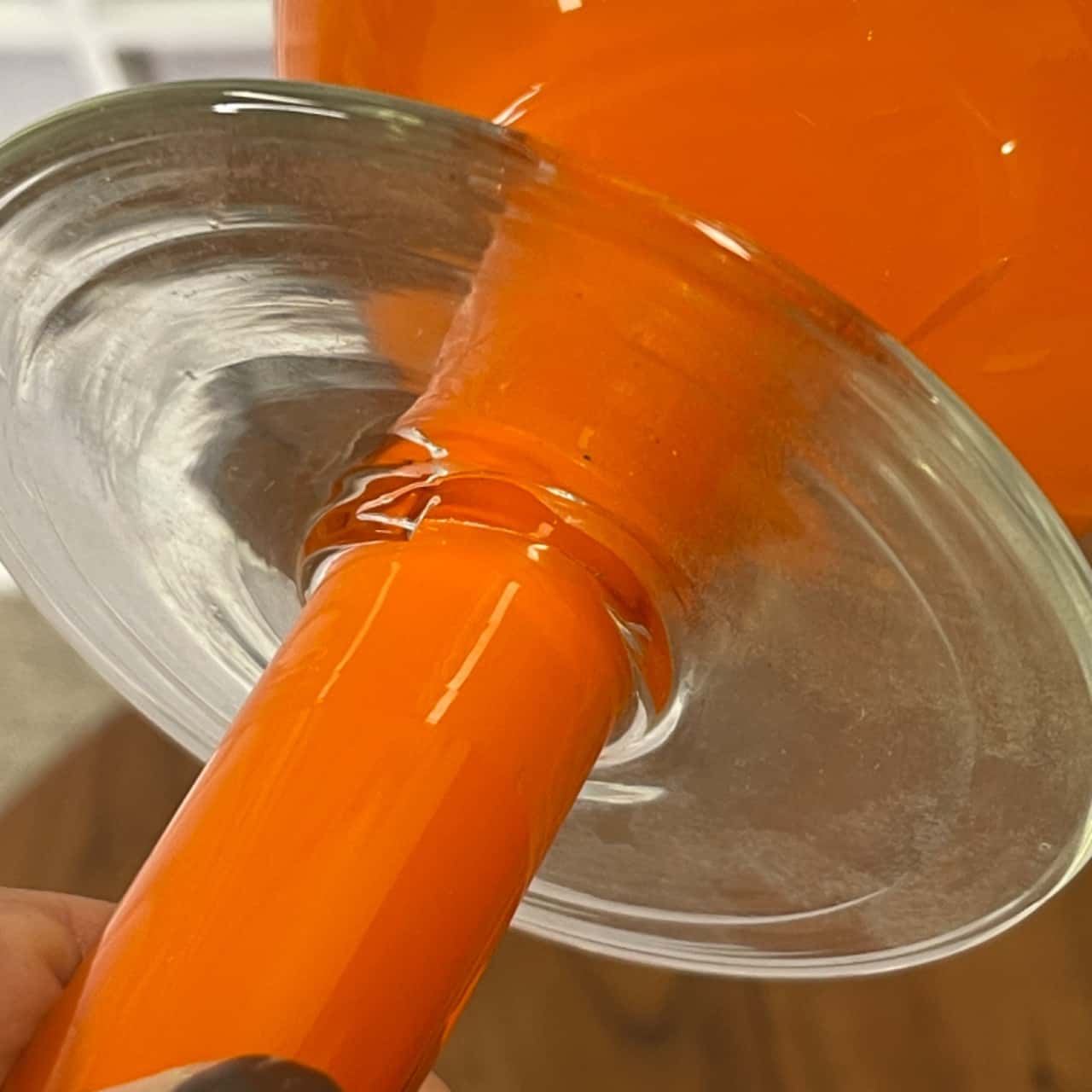 •REDUCED• Orange Glass Vase with bulbous stopper (s)