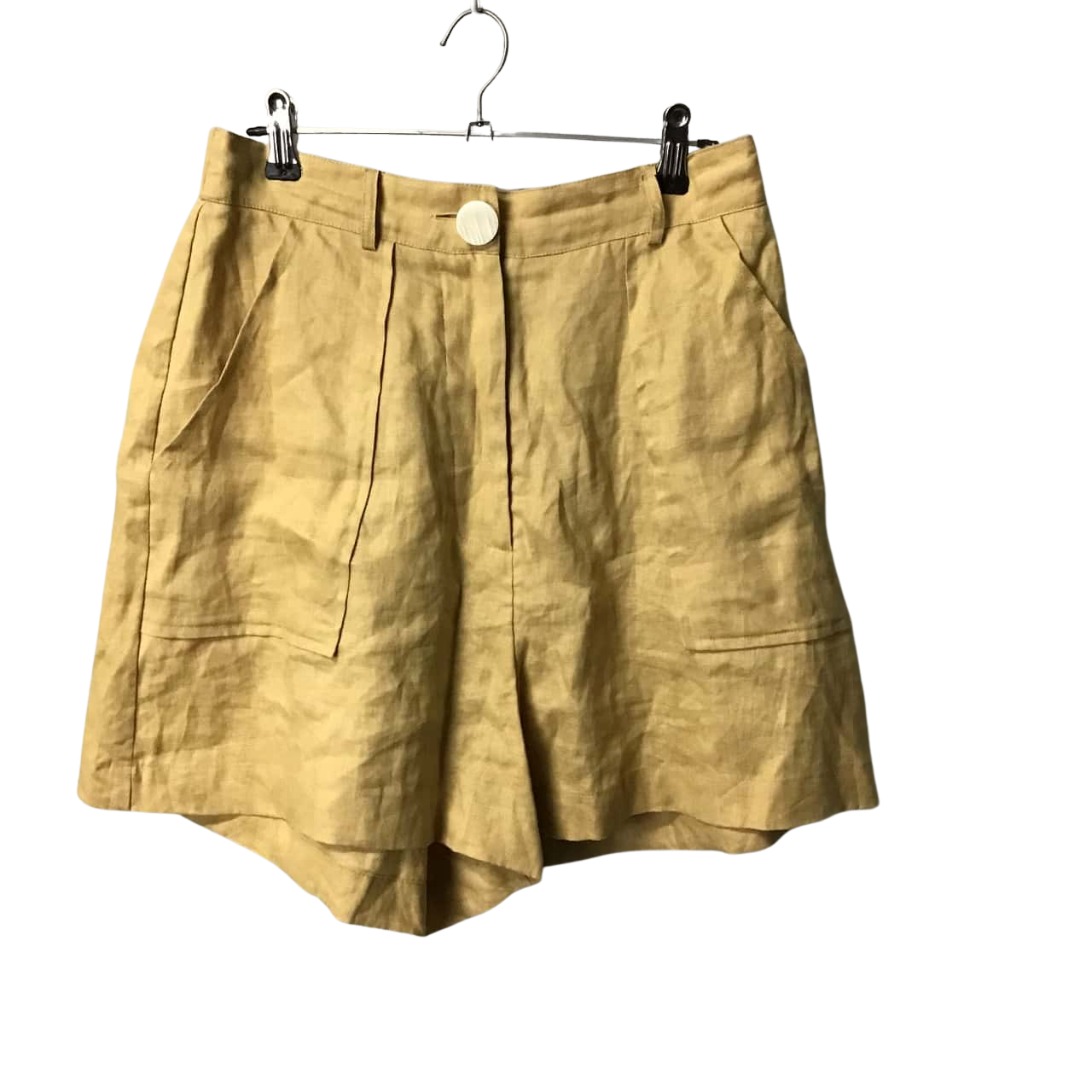 Sancia Womens Size S Linen Mustard Coloured Shorts(s)