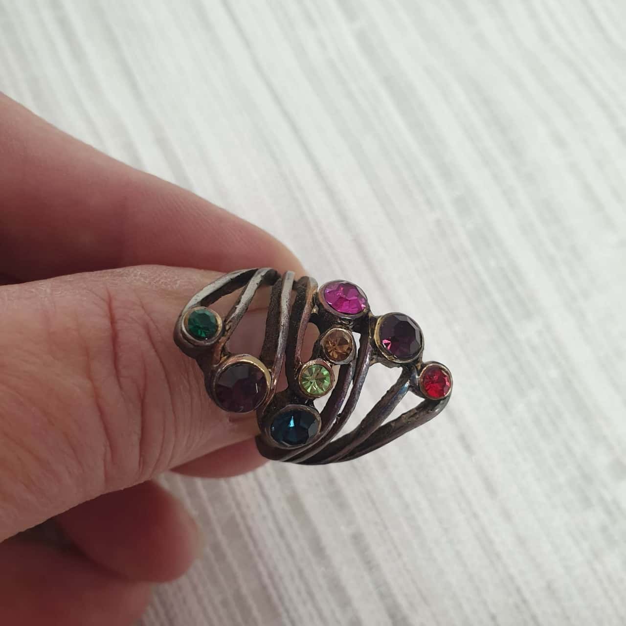 Gunmetal Grey Two Striking Diamante Crystal Bezel Set Cocktail Dress ...