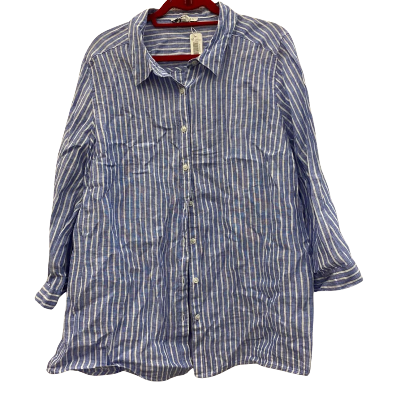 Suzannegrae Womens Size 18 Shirts & Blouses Blue / Striped / White (s)