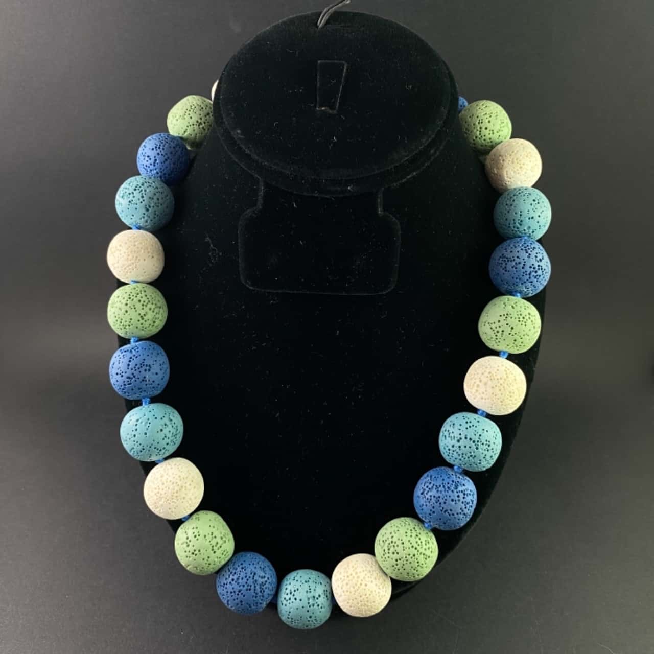 Handmade Volcanic Stone Necklace Colorful Boho Art Jewelry (s)