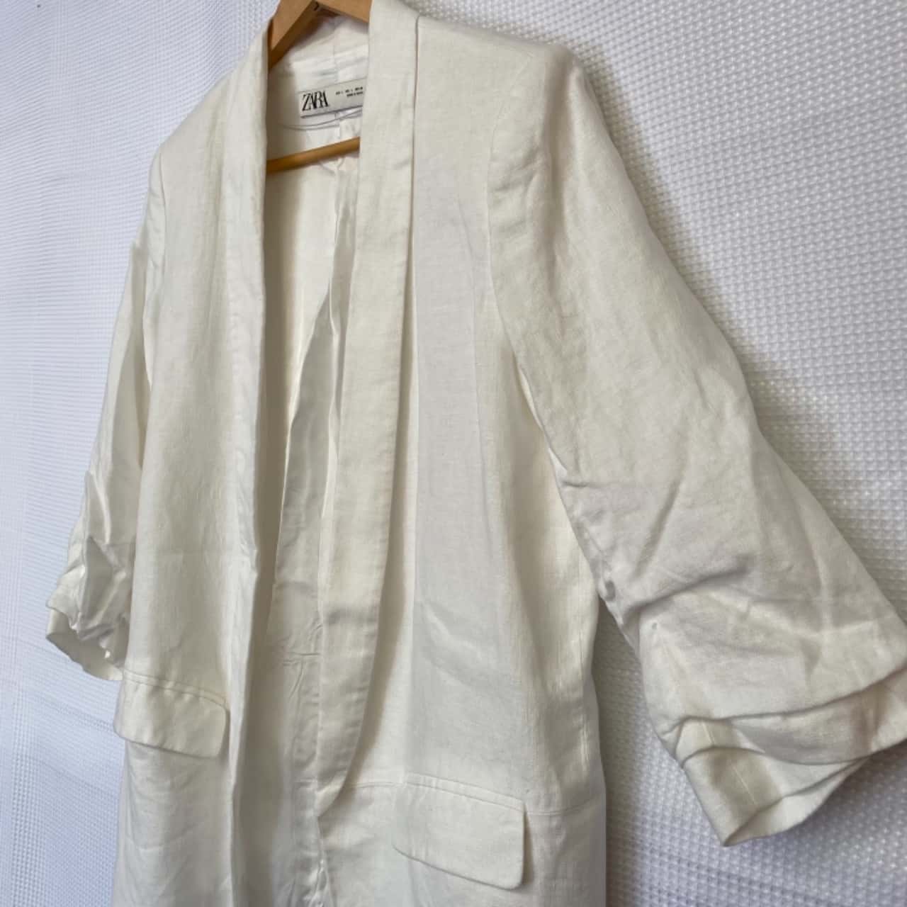 Zara Womens Size L Open Jacket White (s)