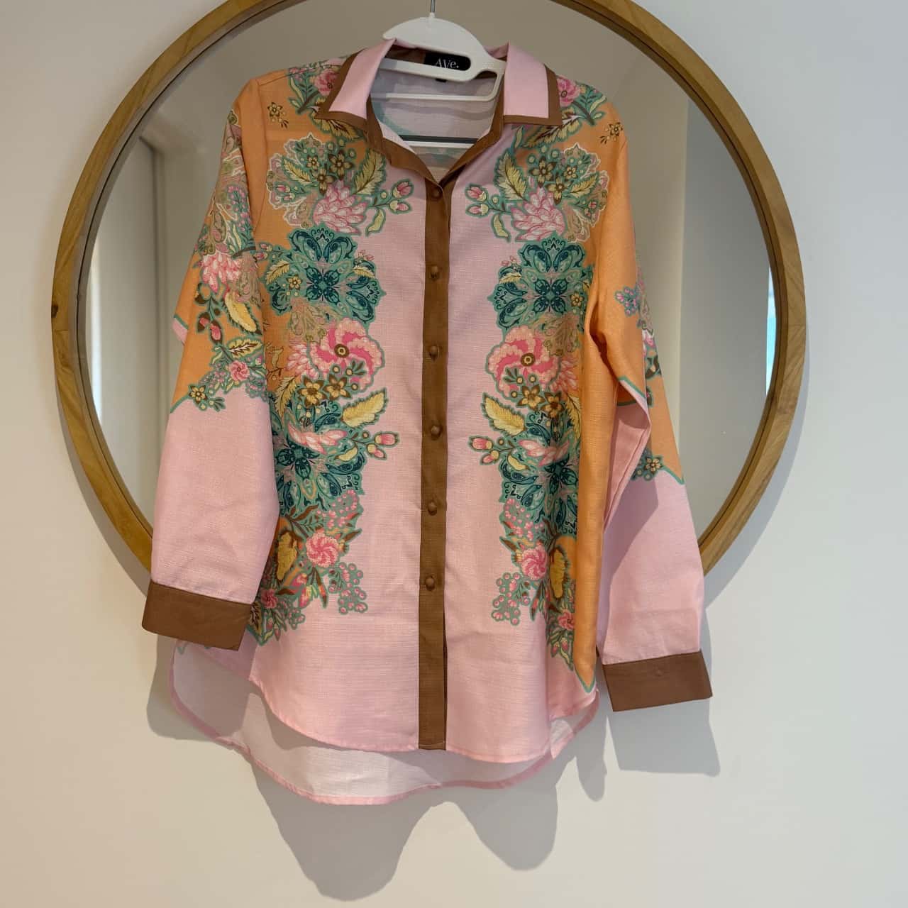 Ave the Label. Pink Floral Shirt. Size 8
