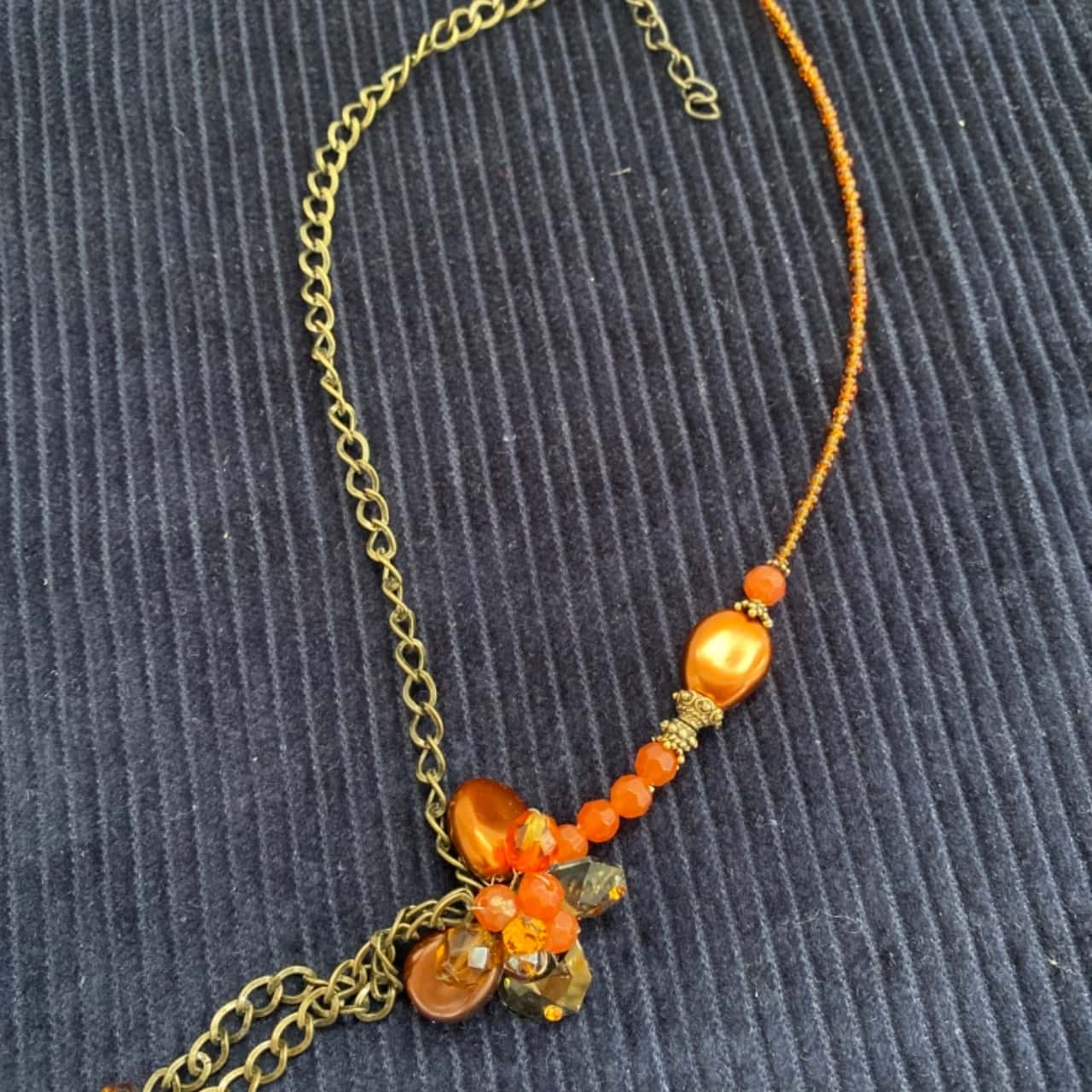 Orange Asymmetric Chain Necklace(s)