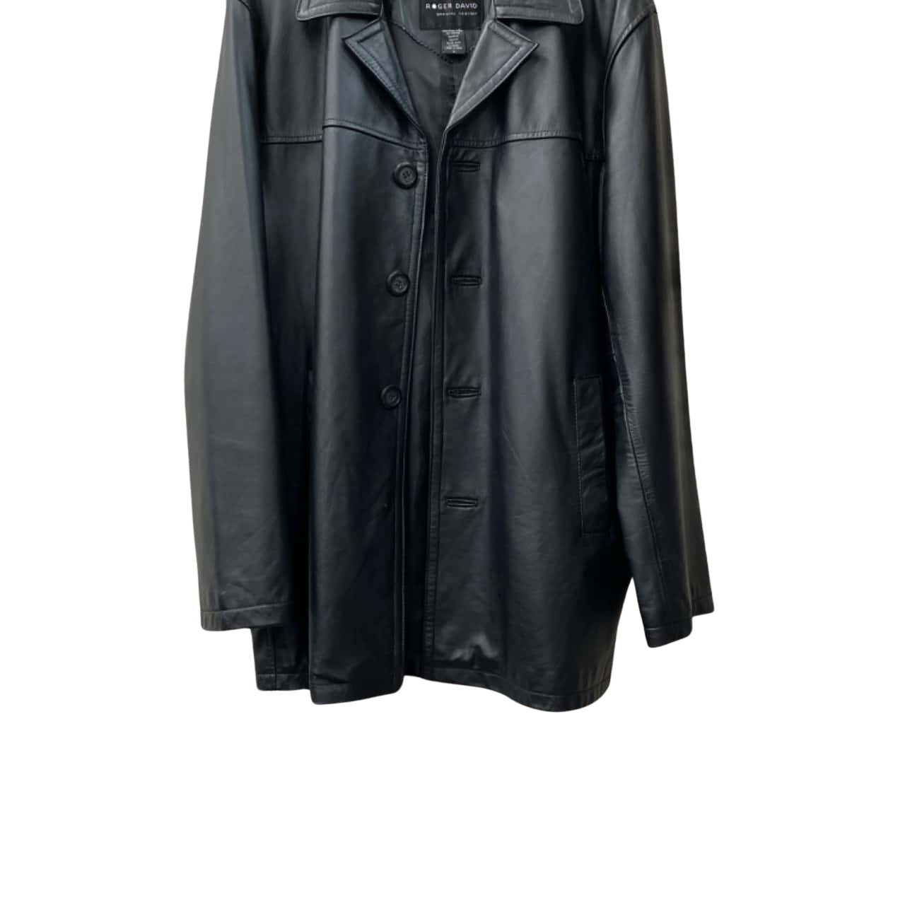 Roger David Mens Size L Leather Jacket Black