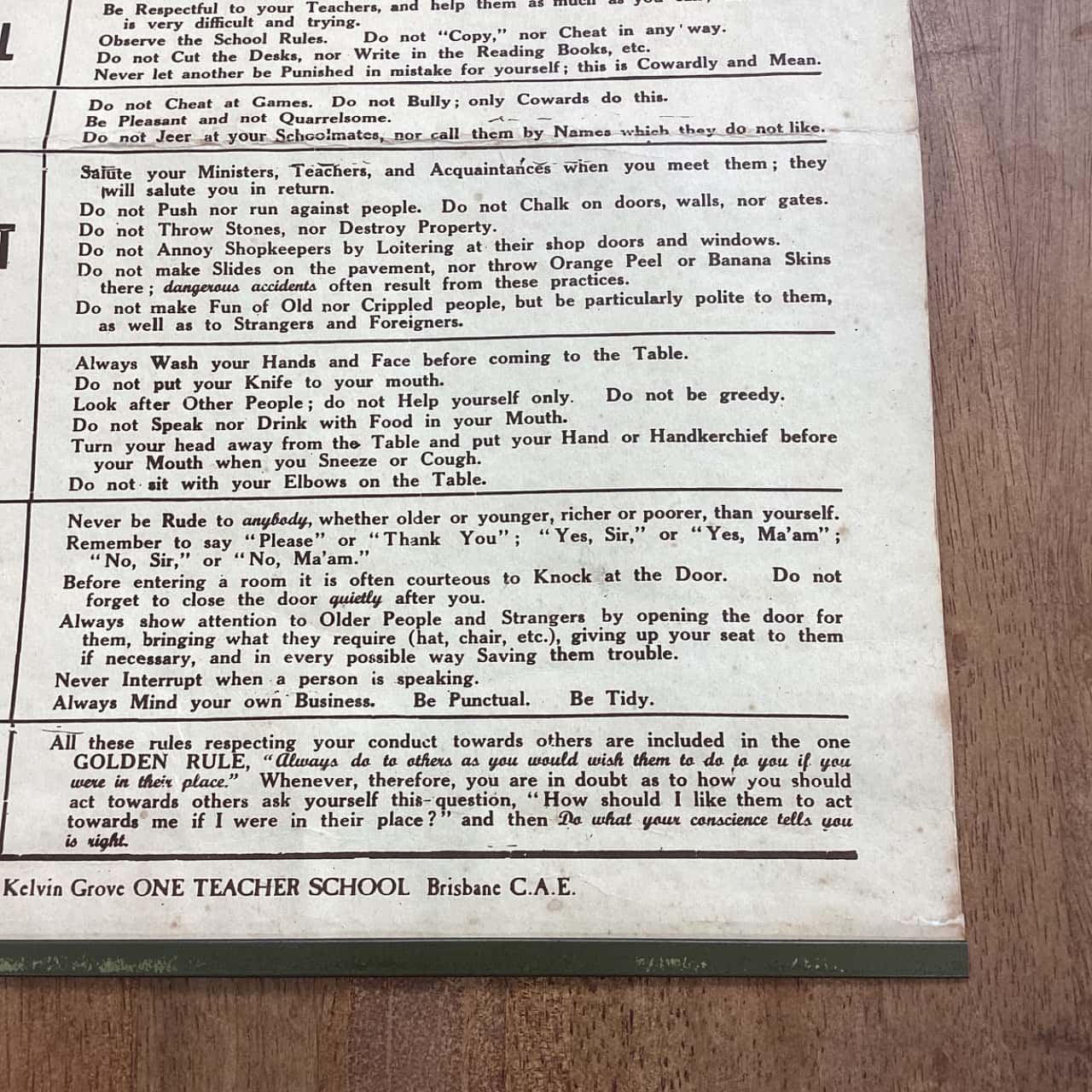 Vintage Good Manners Wall Hanging - Found in every school years ago(s)