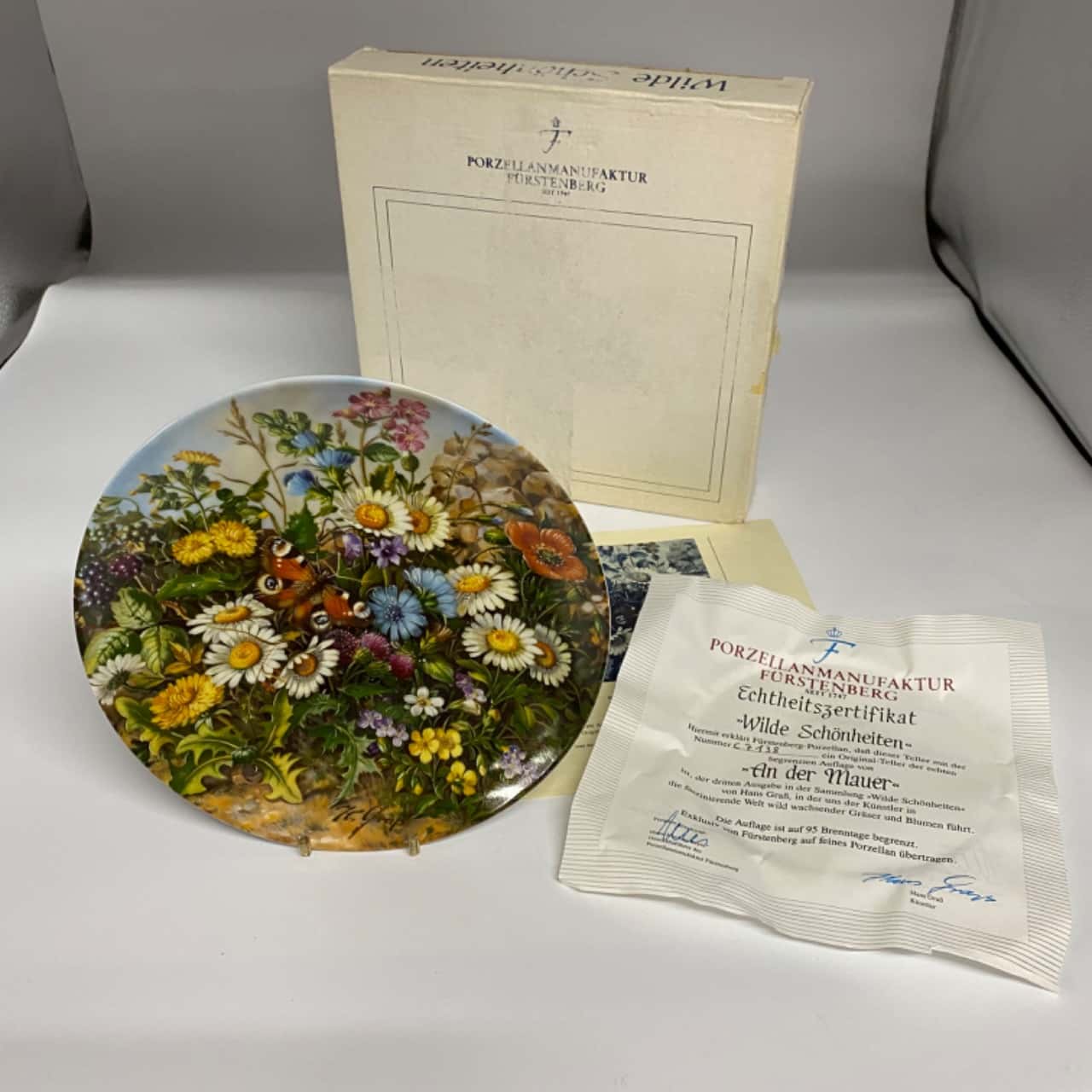 4x Furstenberg Plates 1989 ‘Wild Flower’ Series