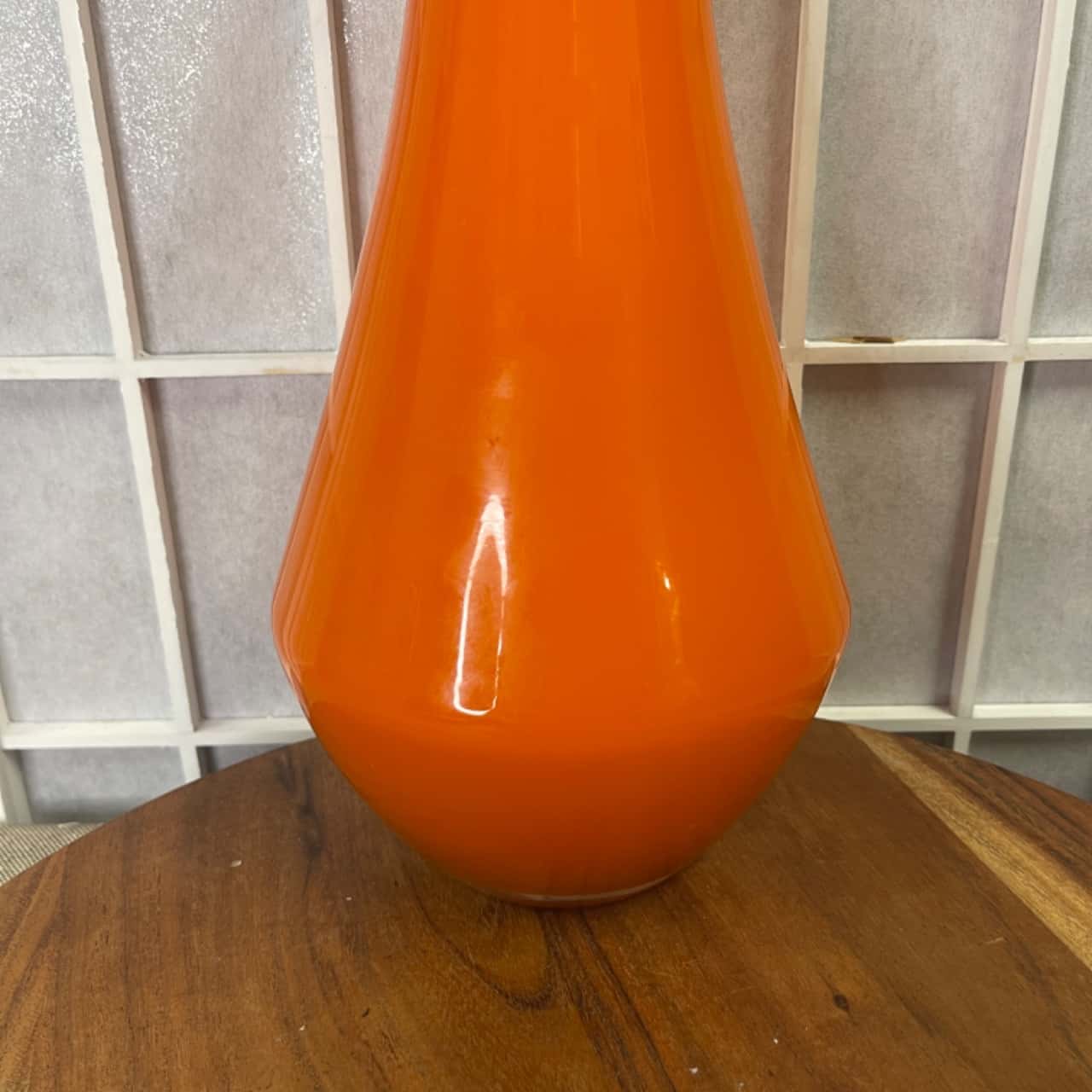 •REDUCED• Orange Glass Vase with bulbous stopper (s)