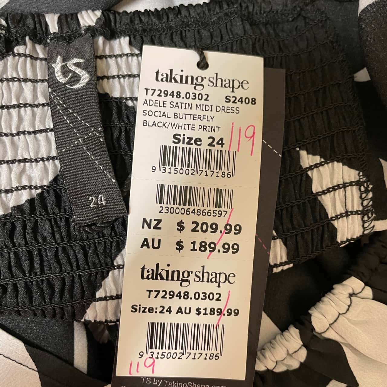 Brand New - Taking Shape Midi Dress - Size 24