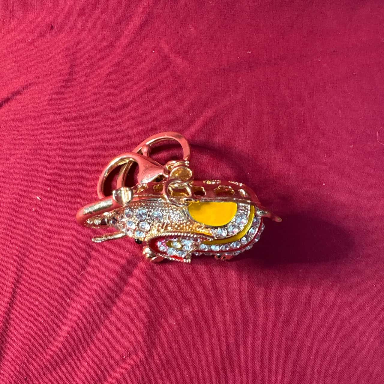 Women's Rhinestone Elephant Key Chain/Bag Charm Featuring Red & Yellow ...