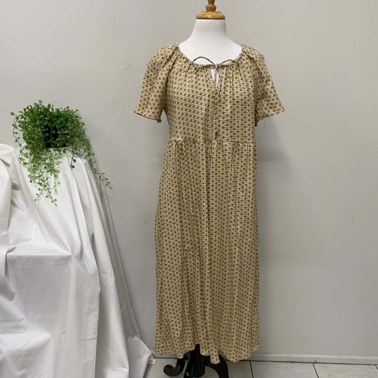 Seed Heritage Womens Size 8 100% Linen Maxi Dress Brown / Cream ...