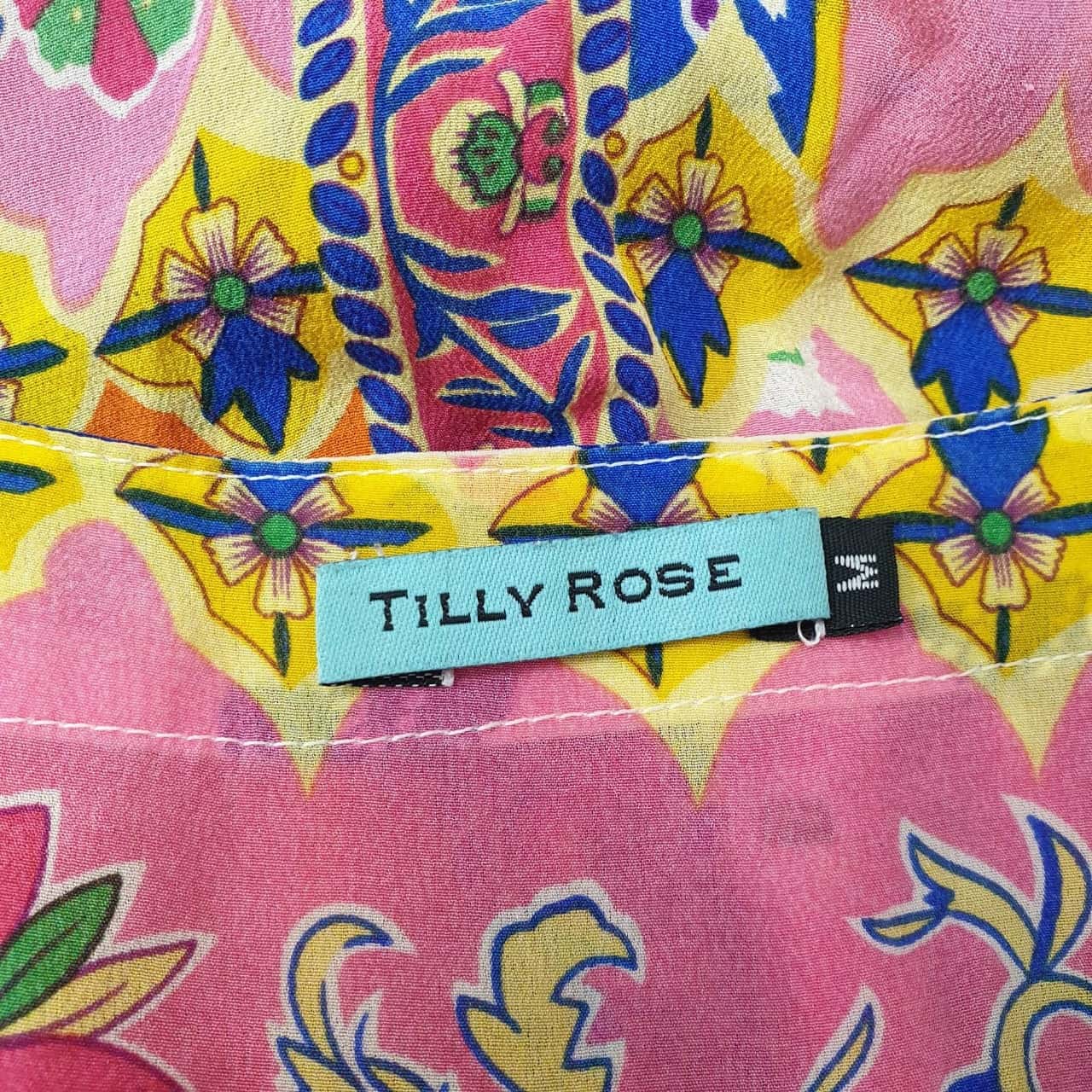 Tilly Rose Gorgeous Pink & Orange Silk Multicoloured Abstract Mini ...