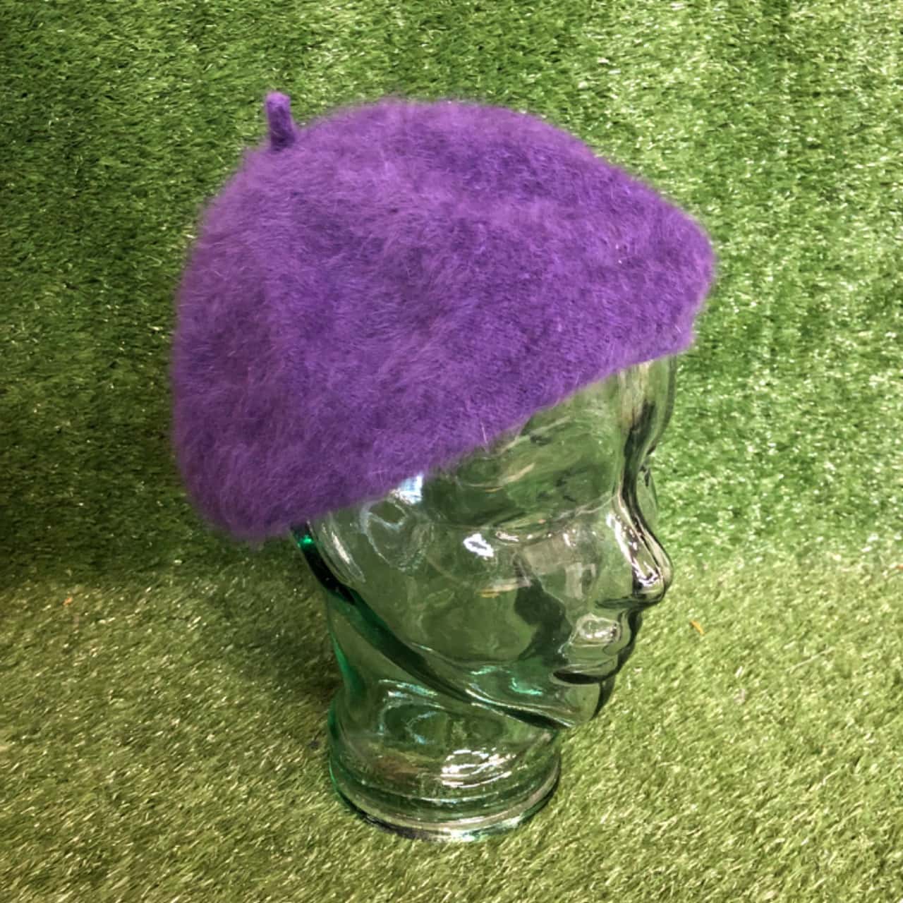 Royal Purple Angora Beret