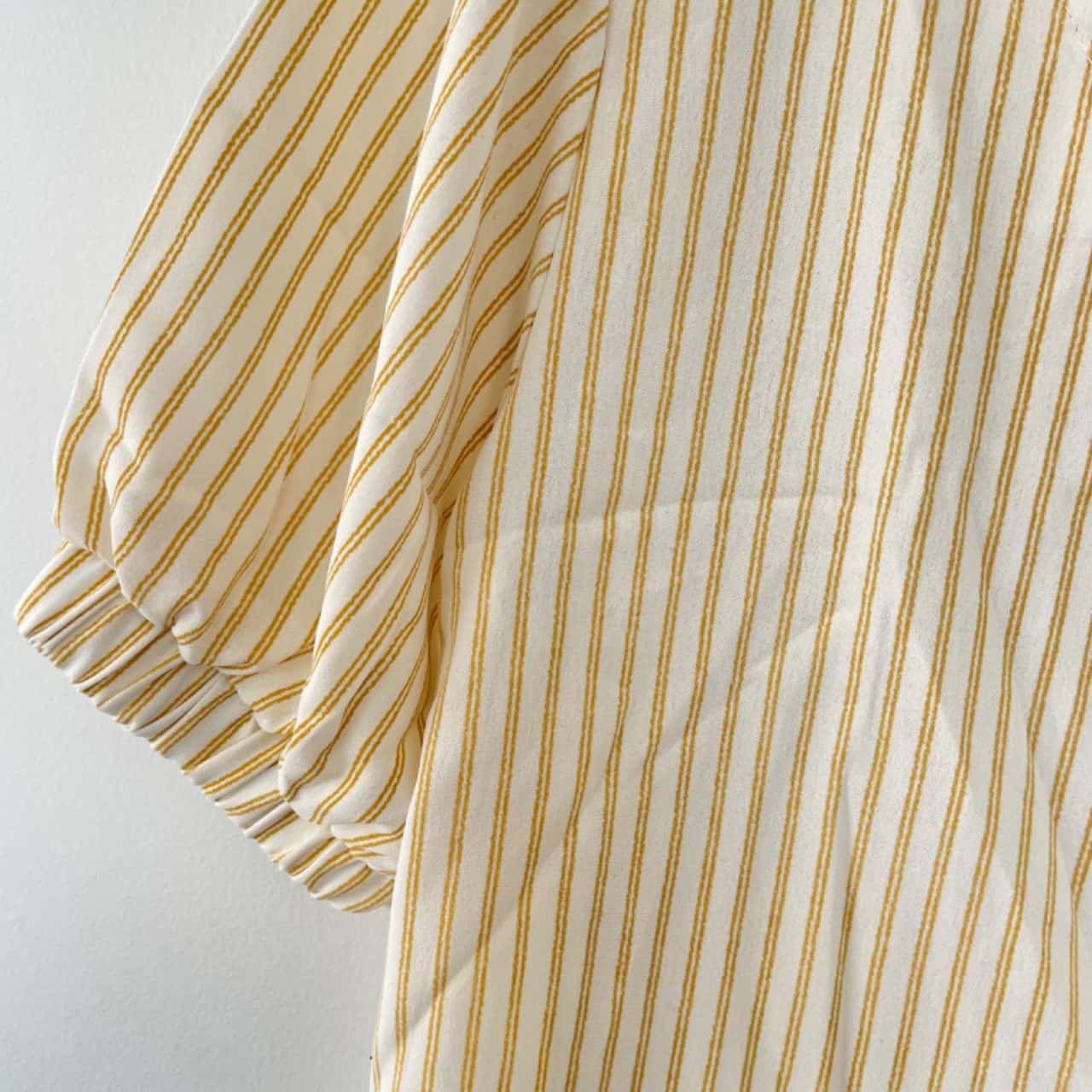Miss Valley Yellow Striped Button Up Blouse Top Size 12 / L (s)