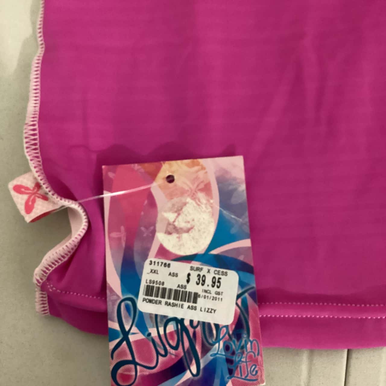 Lizzy Womens Size XXL Pink Rash Shirt