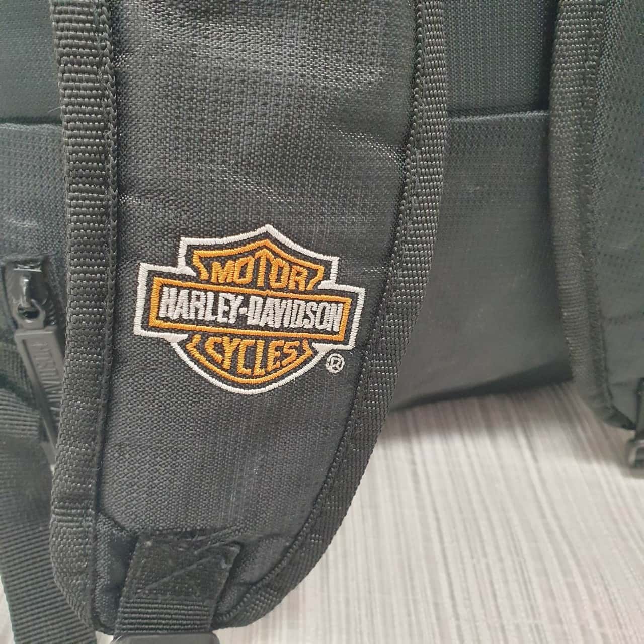 Vintage Harley Davidson Bikers Backpack Black & Orange Design One Size ...