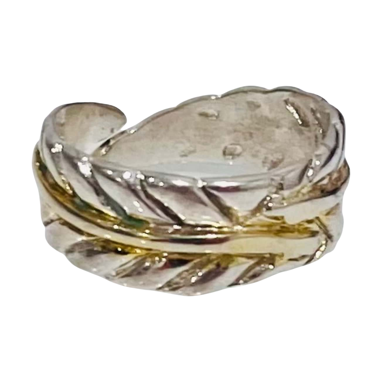 925 Silver/Gold Leaf wrap Ring (s)