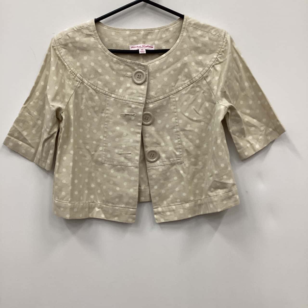 Princess Highway Womens Size M Beige / Cream short sleeve jacket(s)
