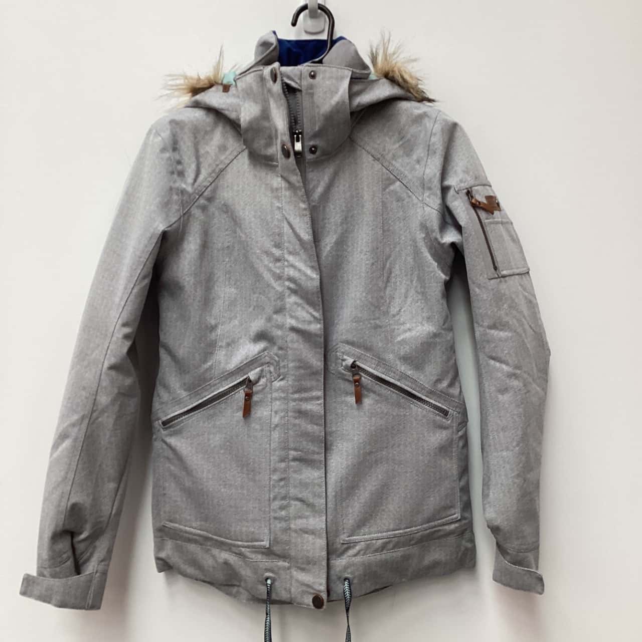 Roxy Womens Size XS Front Zipper Grey / Pattern DRYFLIGHT jacket (s)