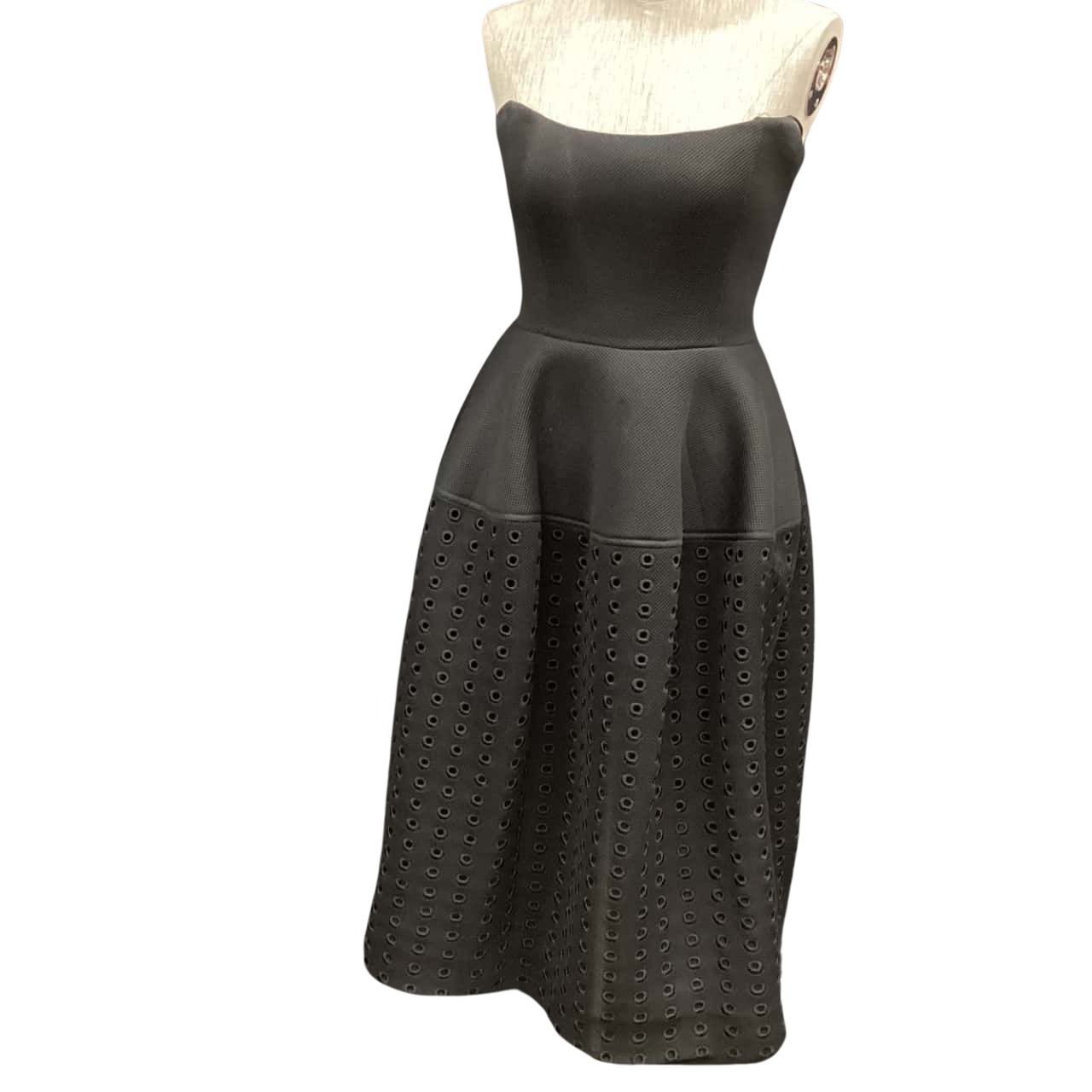 Nicholas Womens Size 10 Strapless Black Structured Dress