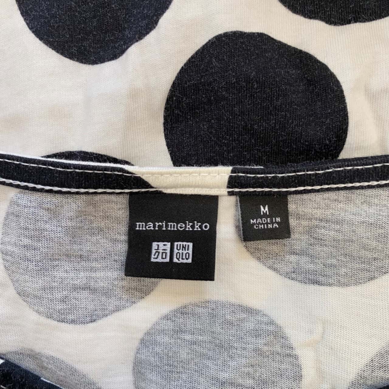 Marimekko Black/White Polka Dot Midi Dress Size M