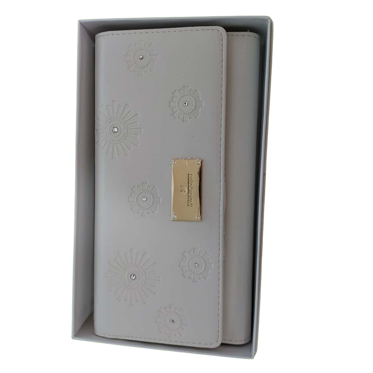 Swarovski Travel Wallet White Gold Hardware Boxed Good Condition ...