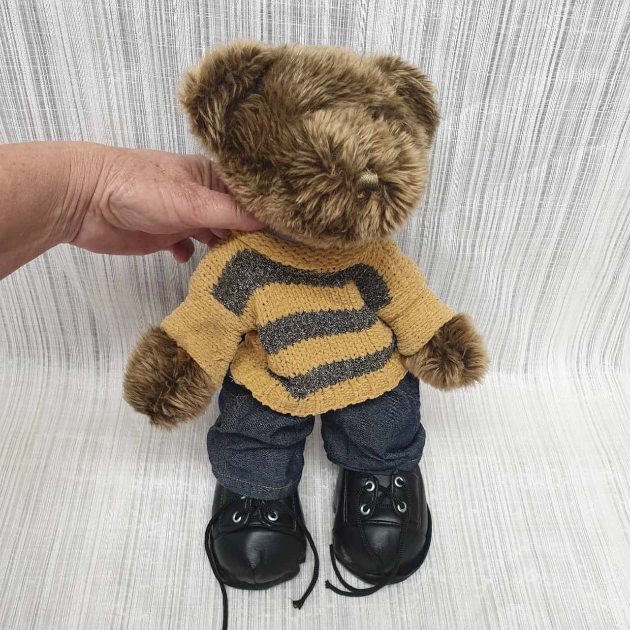 Runaway Super Cute /Teddy Bear with Knitted Jumper /Jeans & Boots ...