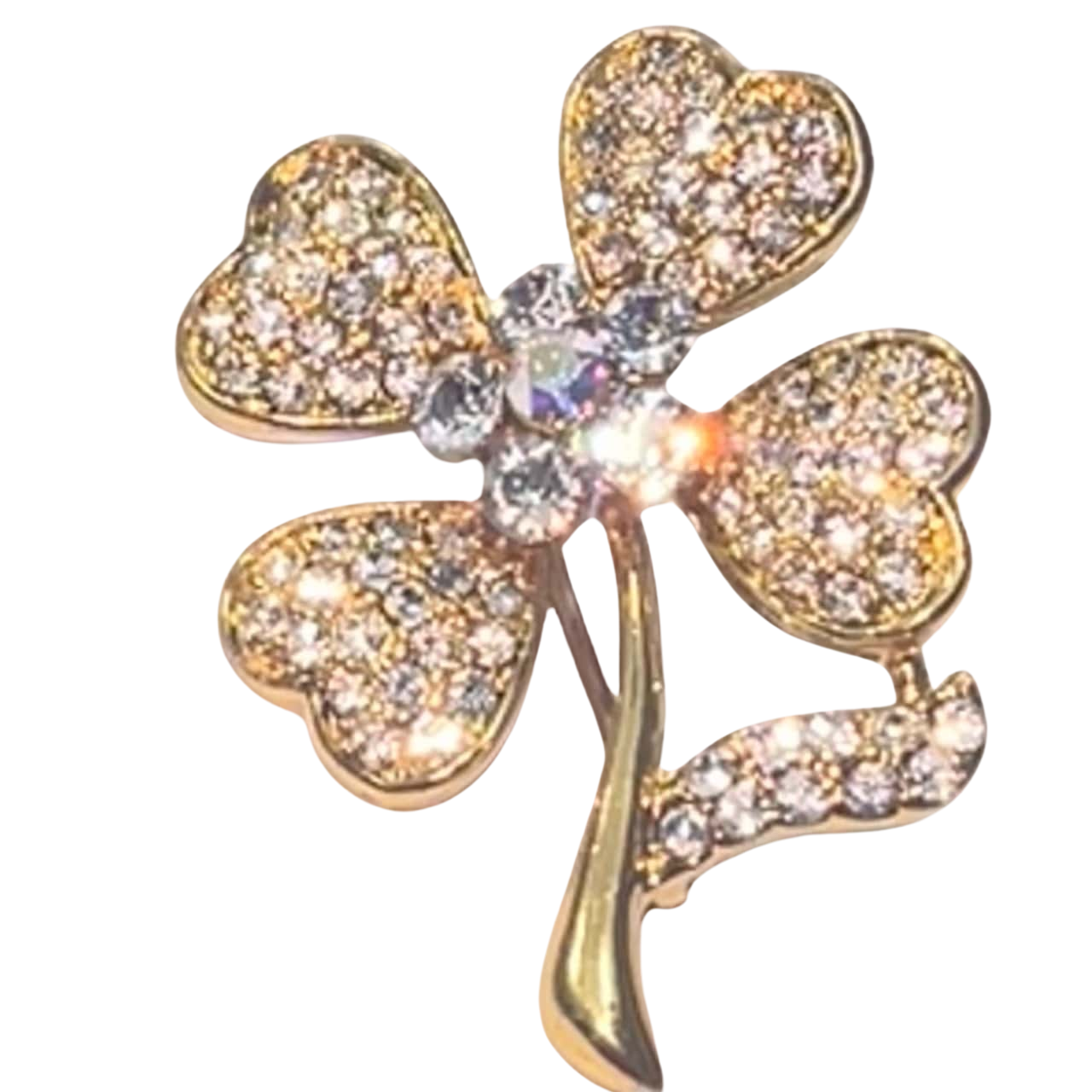 Womens Brooch Gold tone Four Leaf Clover(s)