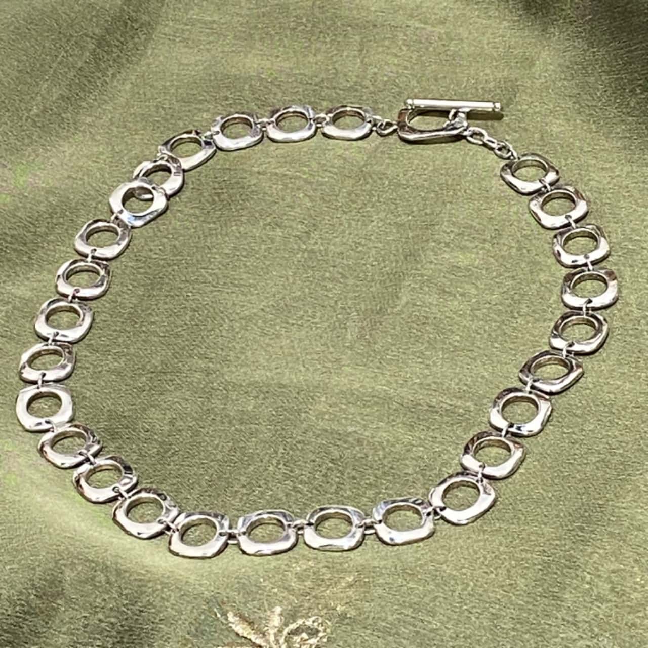 Womens Silver Square Linked Necklace(s)