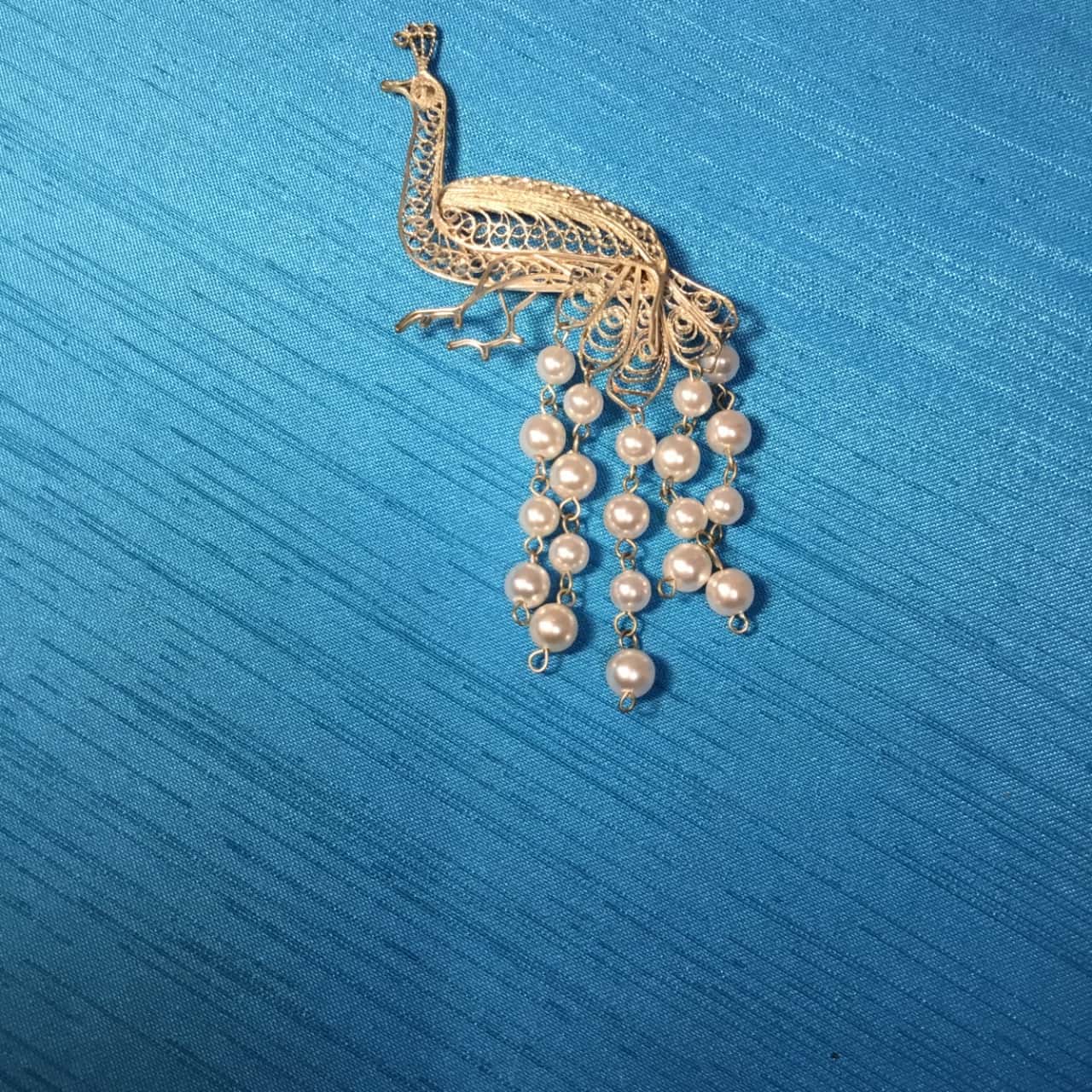 Womens Silver Peacock Brooch(s)