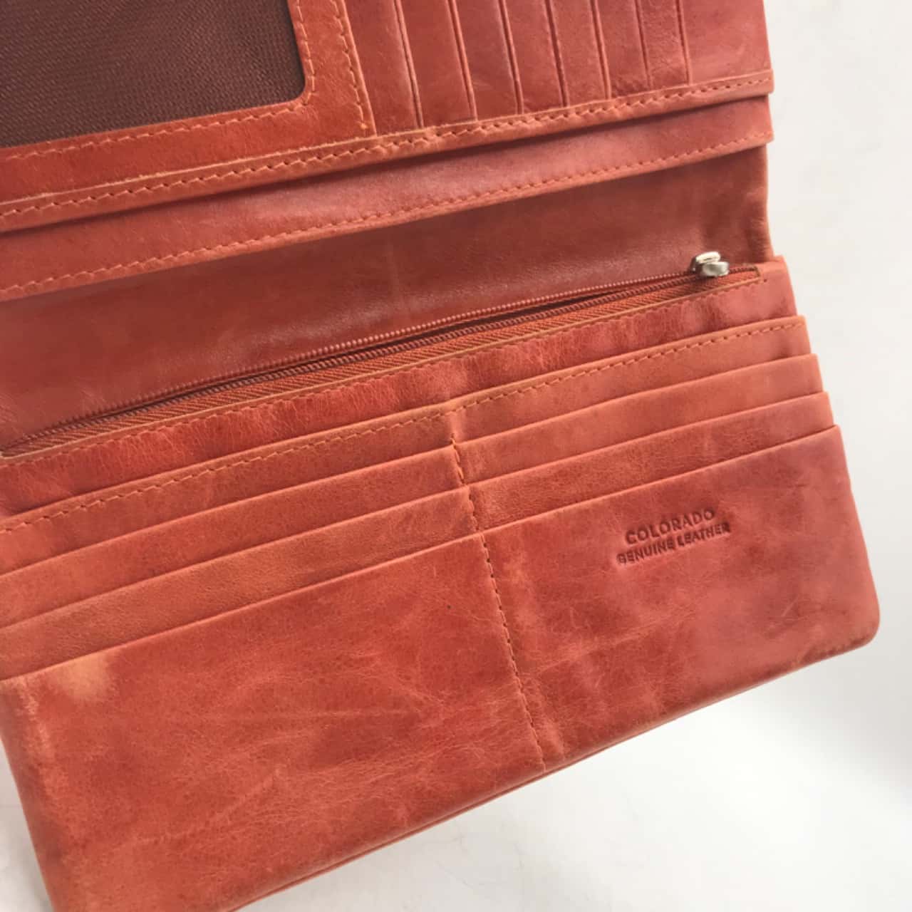Colorado Womens Soft Leather Purse Brown Lots of Partitions 19 cm x 10 ...