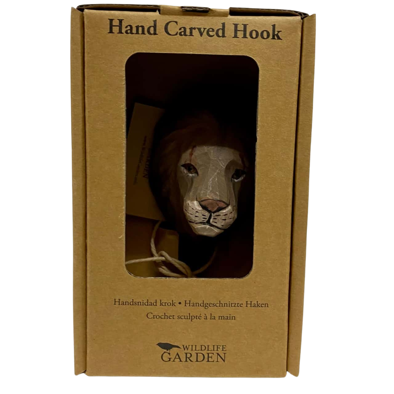 Wildlife Garden Hand-Carved Wood Hand Painted Lion Hook (s) - New With ...